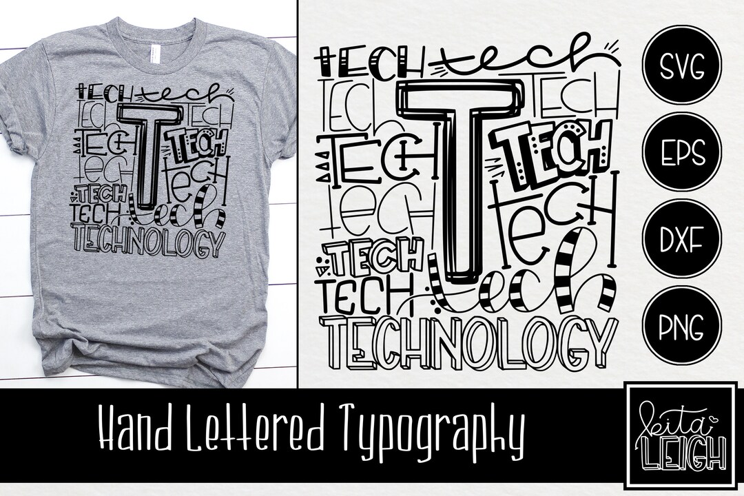 Technology Typography INSTANT DOWNLOAD Dxf, Svg, Eps, Png for Use With ...