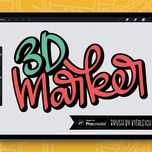 3D Marker Procreate Lettering Brush - Etsy