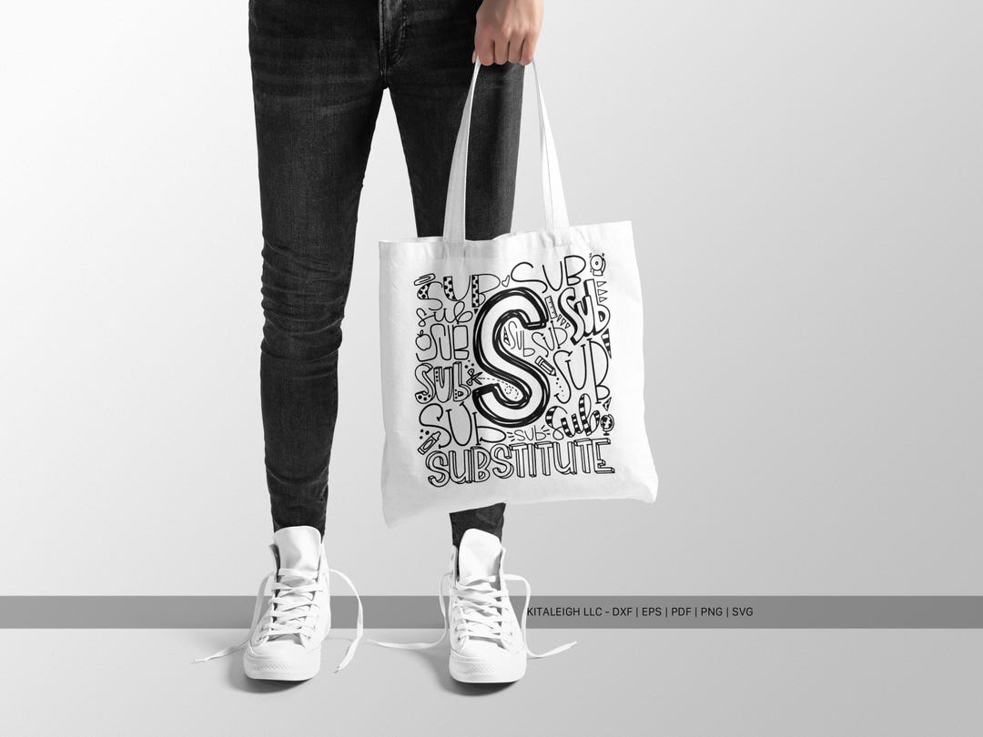 Substitute SVG | Teacher Typography Cut File - Etsy