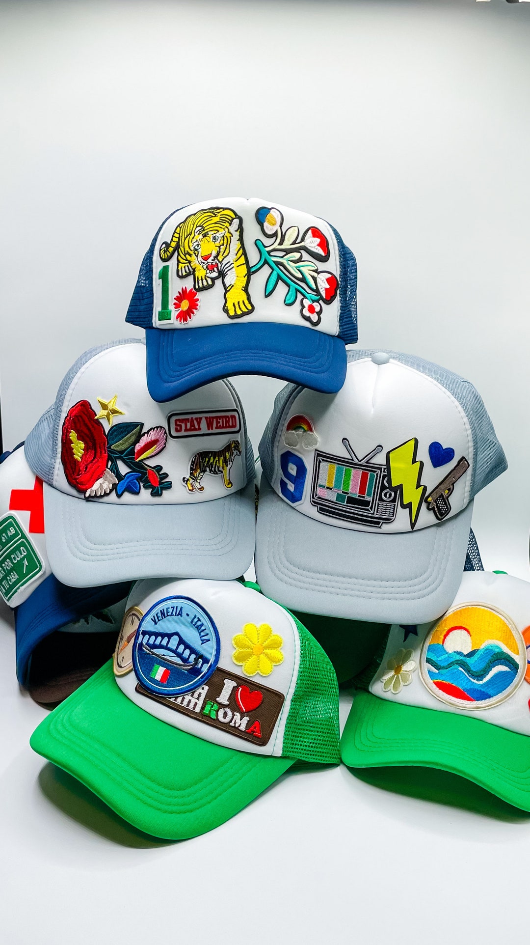 Trucker Hat With Patches, Patchy Hat, Vintage Patch Trucker Hat, One of ...