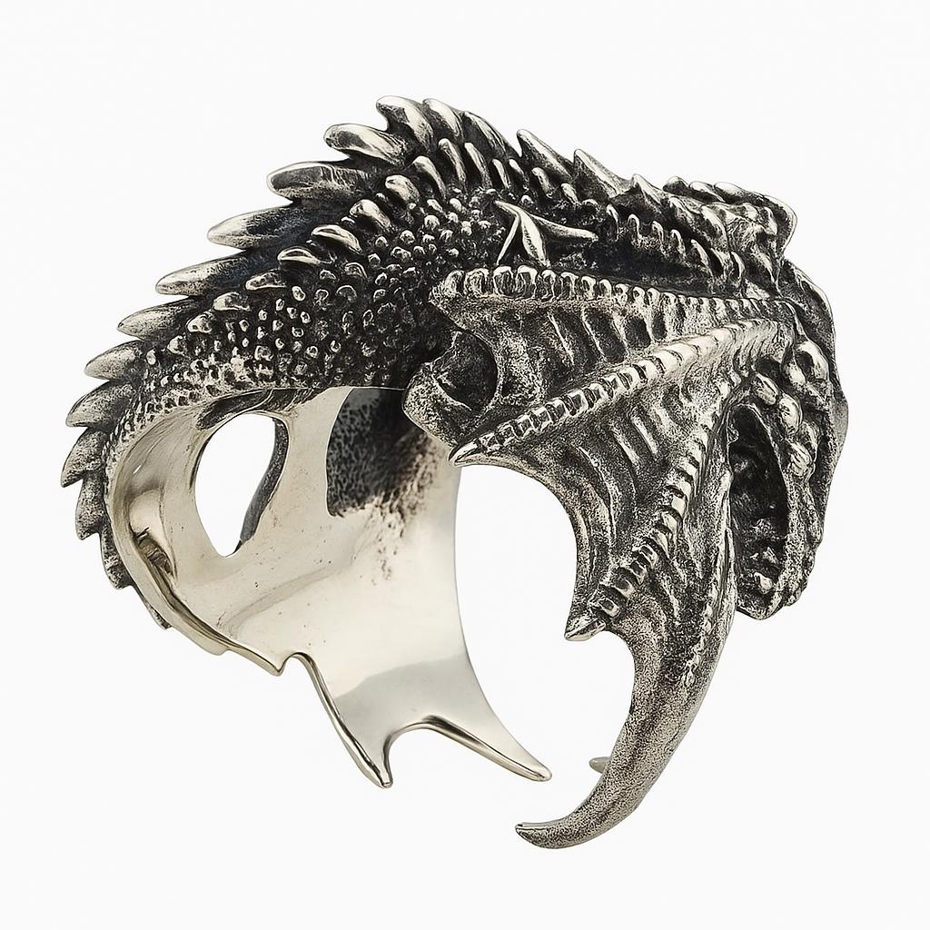 Dragon Adjustable Ring | Silver or Antique Wrap Band - Etsy