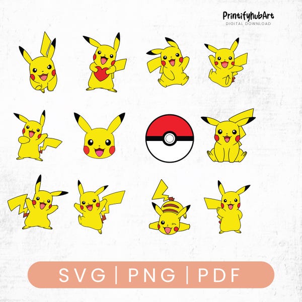 Pikachu Svg Birthday 5 - Etsy UK