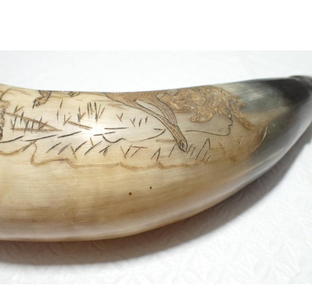 Antique Engraved Powder Horn – 19th Century Deer Hunting Folk Art - Etsy