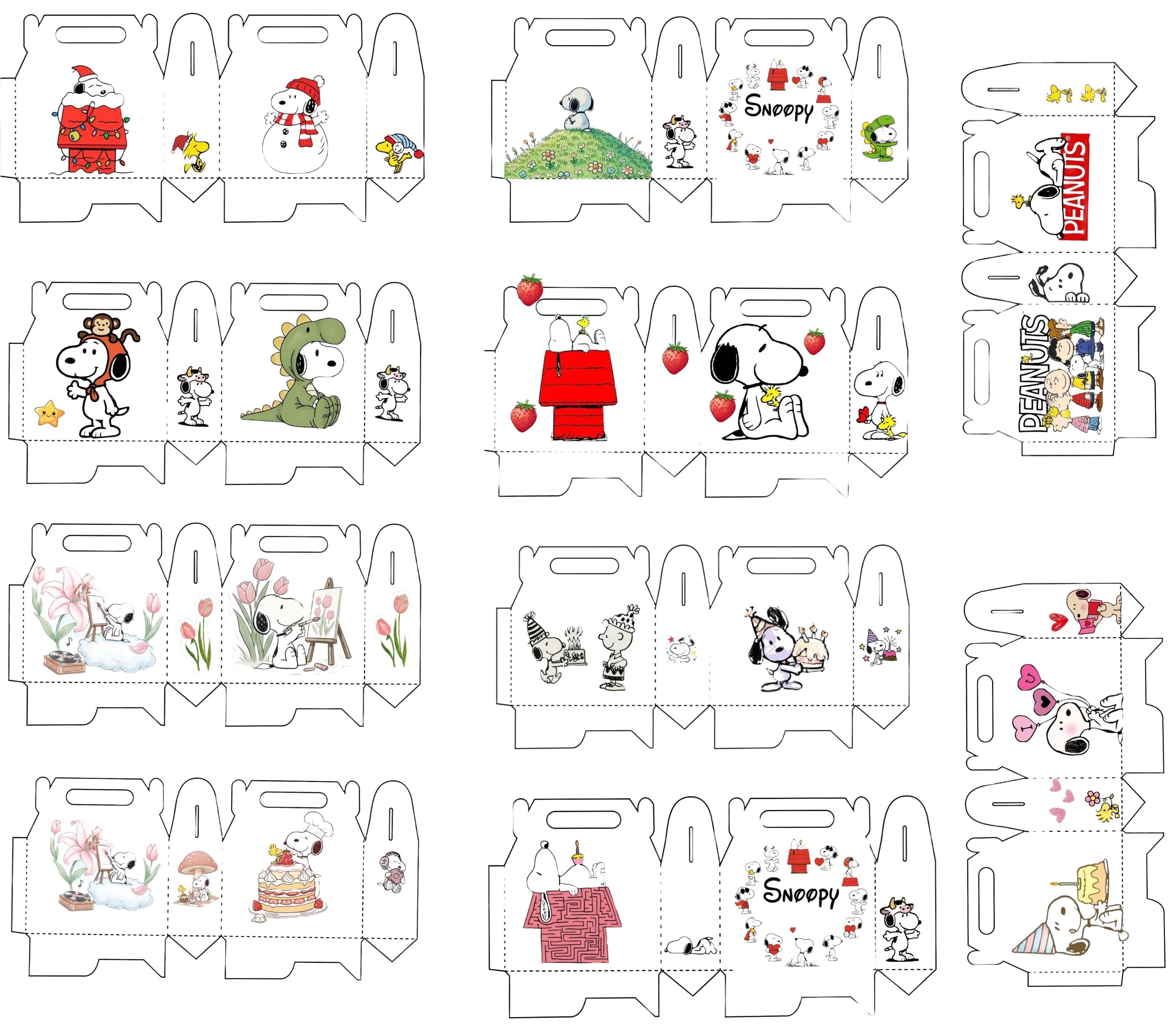 Snoopy Box Cutout Templates Mega Bundle – 15+ Designs Printable Gift ...