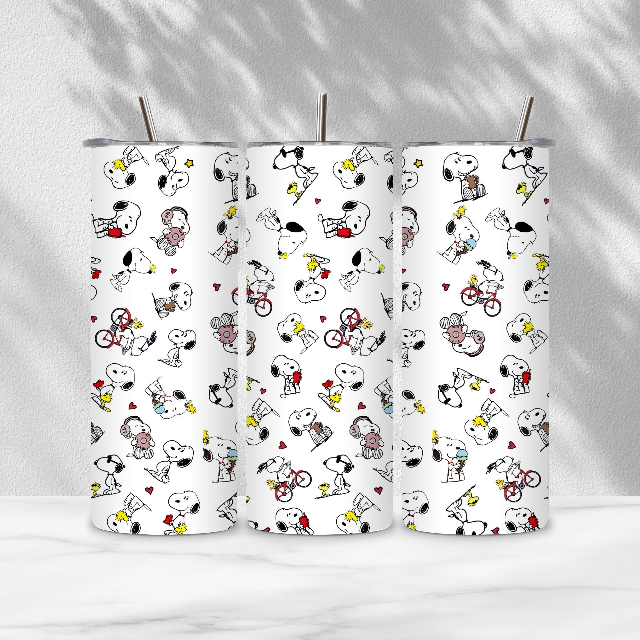 Snoopy Cartoon Tumbler Wrap – 20oz Skinny Sublimation Design (digital ...