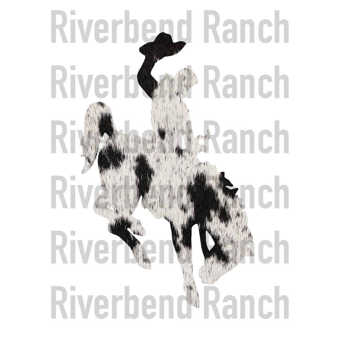Bucking Bronco Sublimation File Black and White Cow Print | Etsy