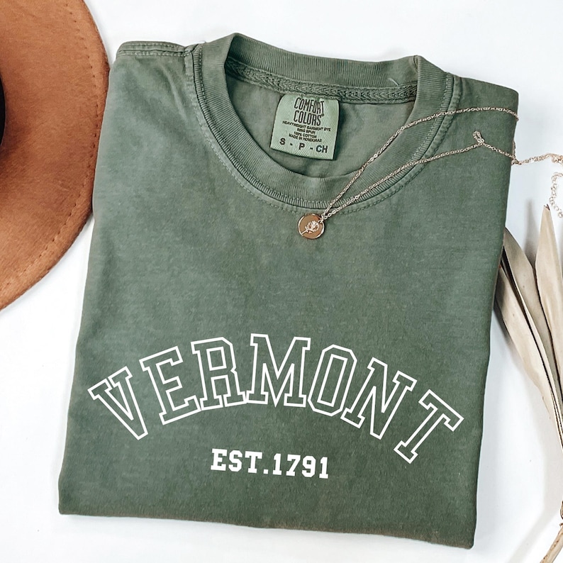 Comfort Colors Vermont Shirt, Vintage Retro State Tee, New England ...