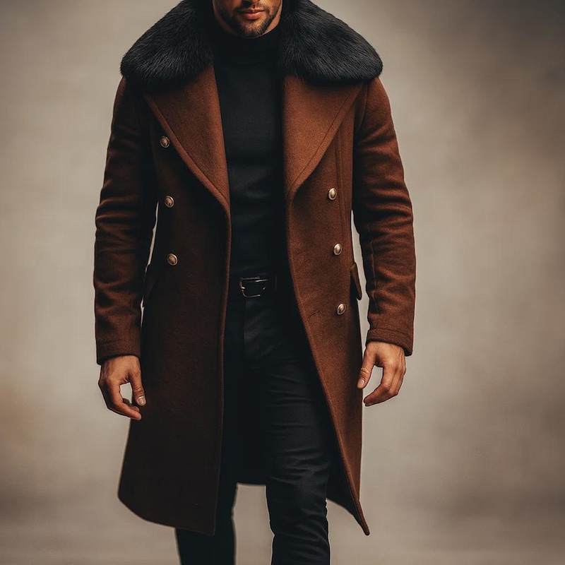 Mens Fur Collar Coat - Etsy