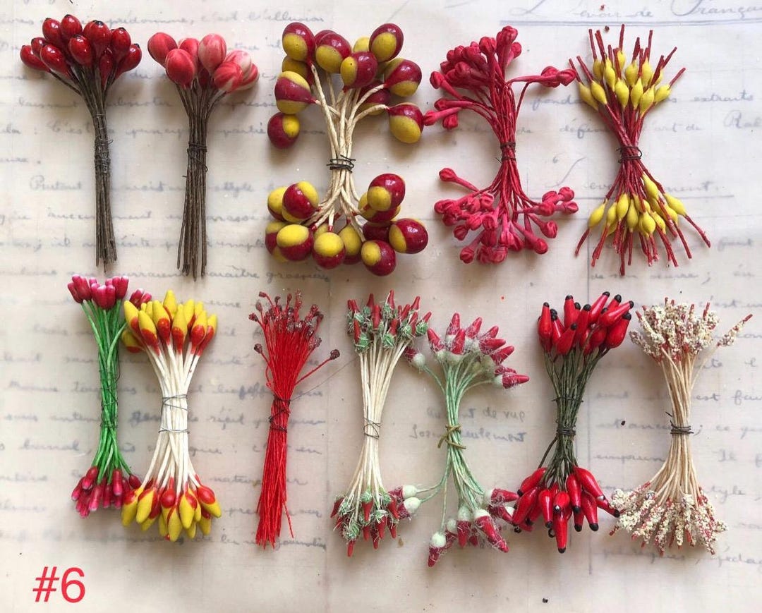 Collection of Antique and Vintage French Millineryy Stamens Silk ...