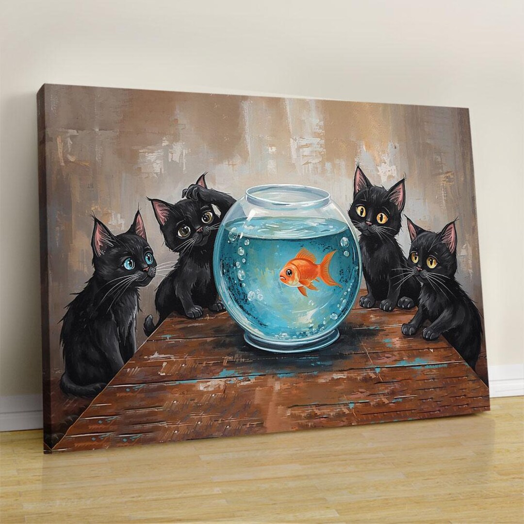 Confused Cat Canvas, Cat Pop Art, Funny Cat Picture Canvas Print ...
