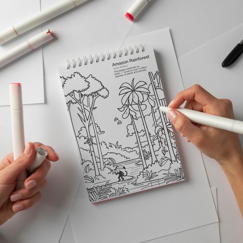 50 World Landmarks Coloring Pages for Kids: Educational Activity (PDF ...