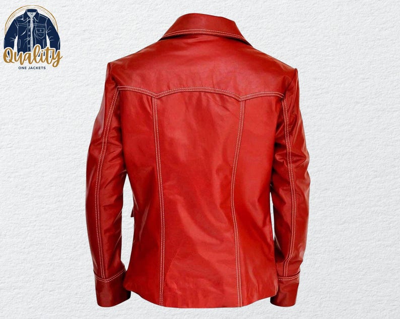 Limited Stock Tyler Durden Jacket – Brad Pitt Fight Club Red Leather ...