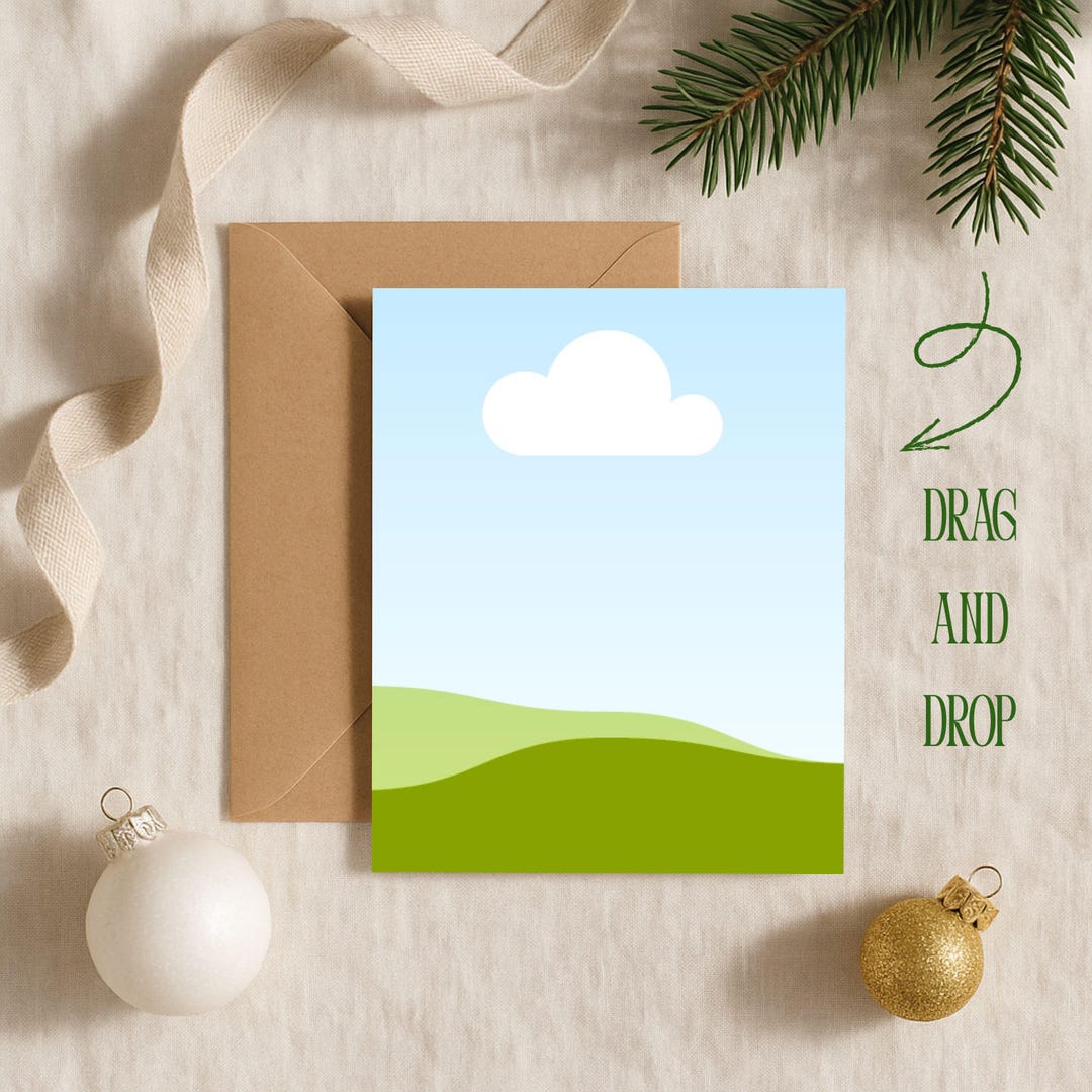 Christmas Card Mockup With Drag and Drop Frame - Etsy