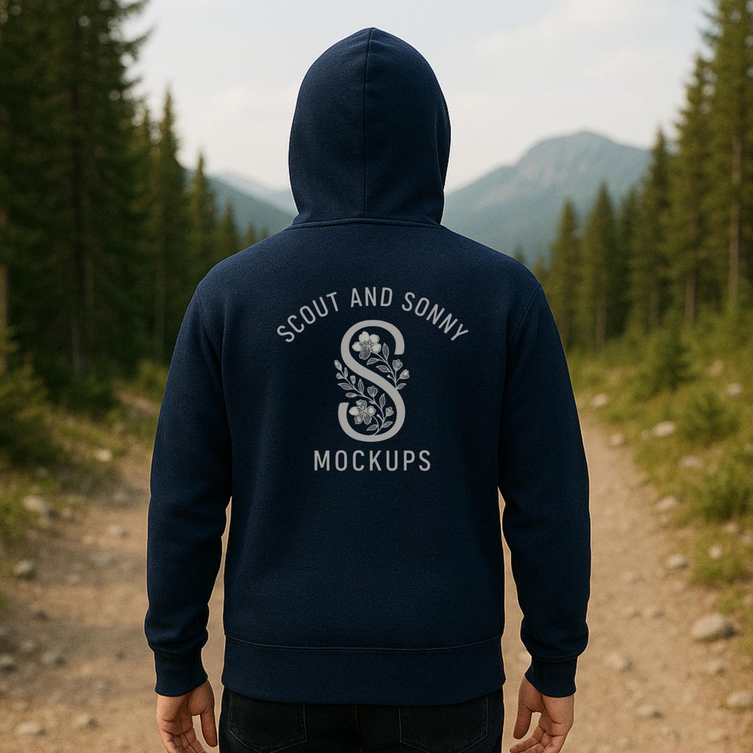 Navy Gildan 18600 Back Mockup - Etsy
