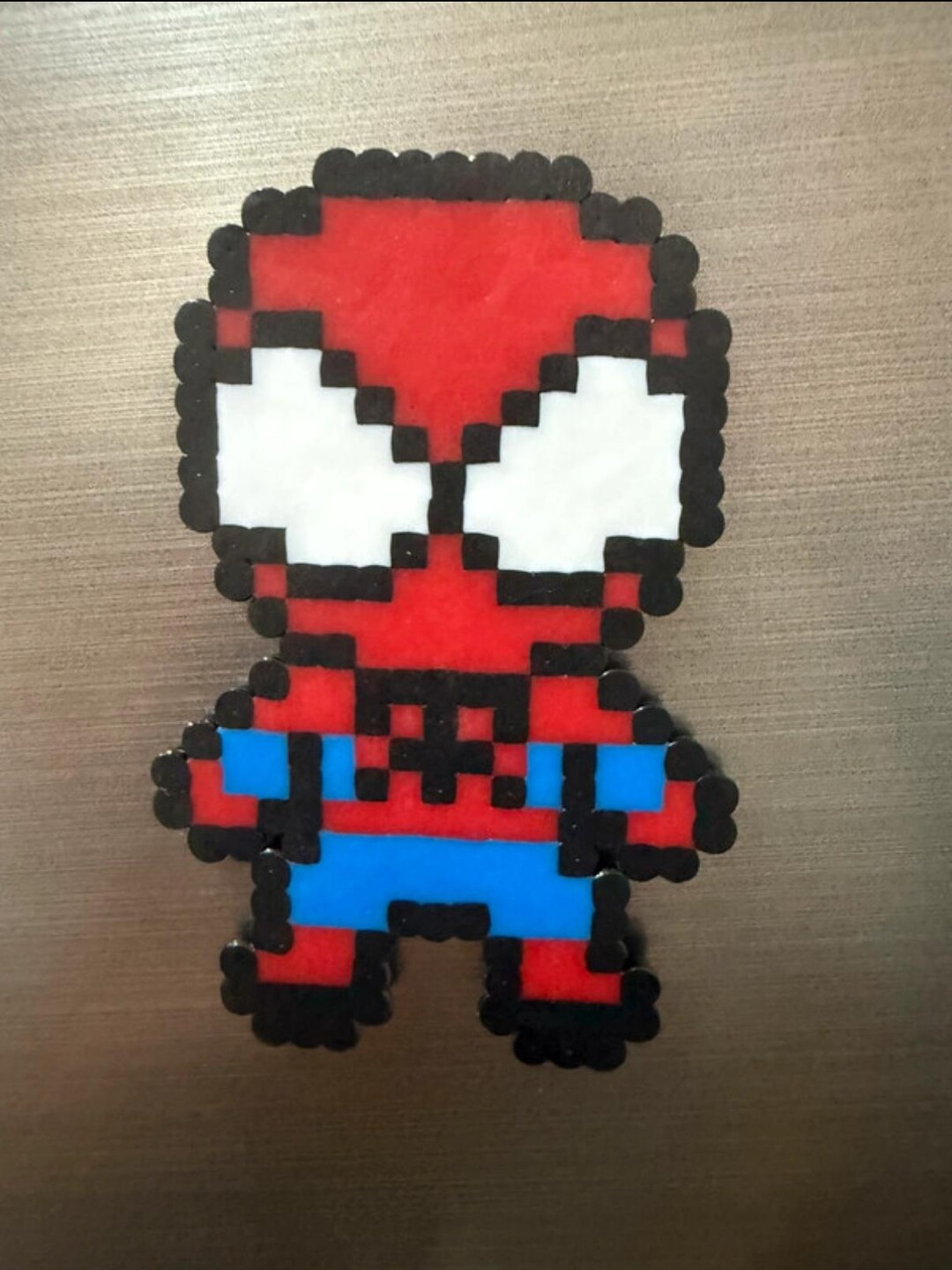 Handmade Pixel Art Spider-man Hama Bead Magnet & Keychain - Superhero ...