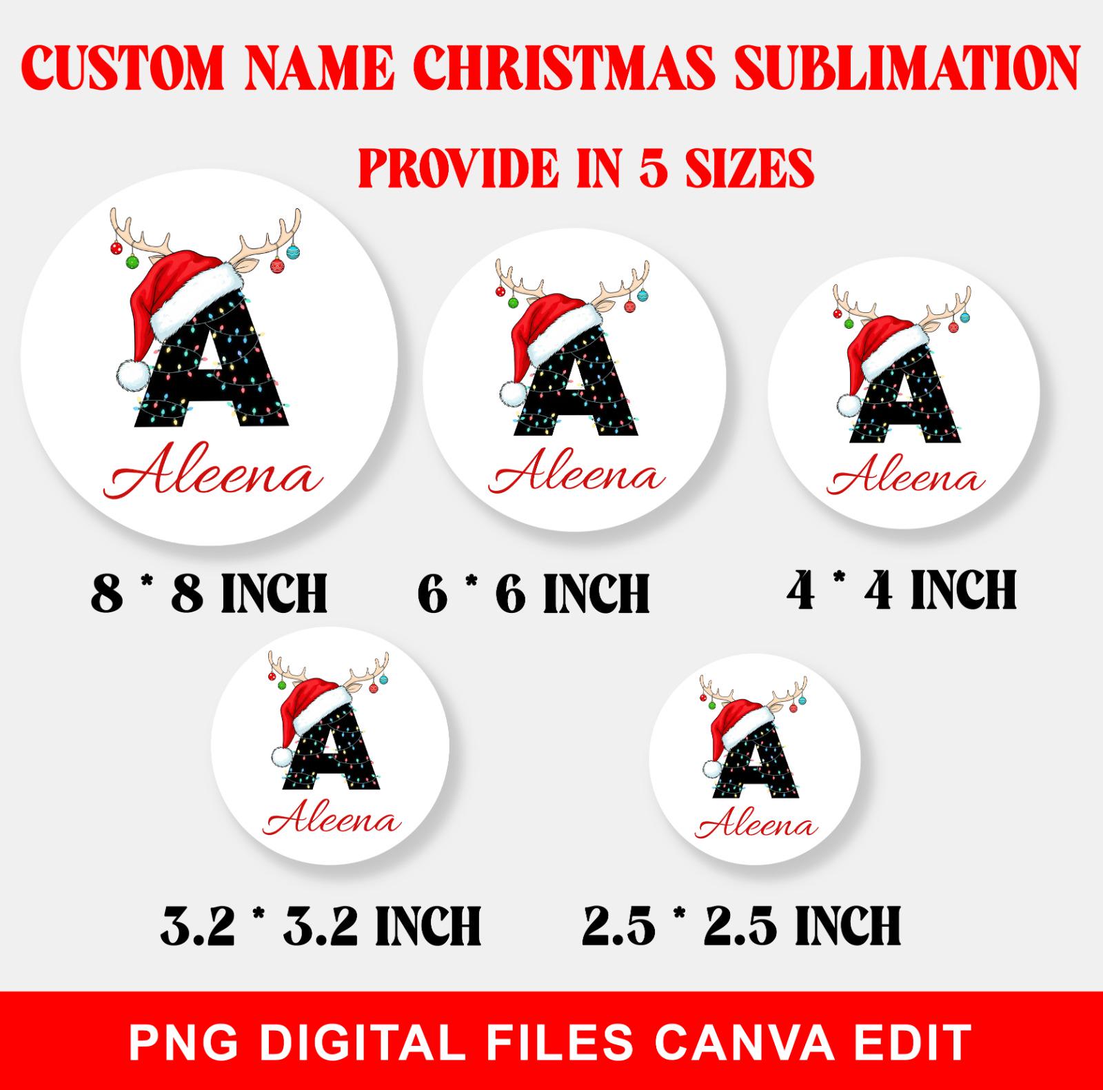 Christmas Alphabet PNG: Santa Initial Ornament, Custom Name (digital ...