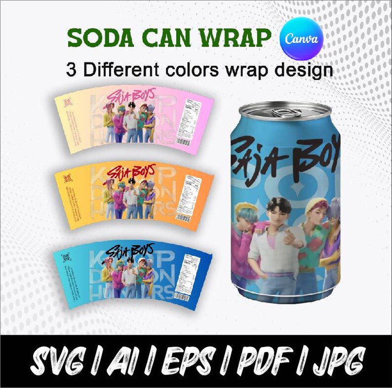 Kpop Soda Can Wrapper Label | Saja Boys Fan Art (digital Download) - Etsy