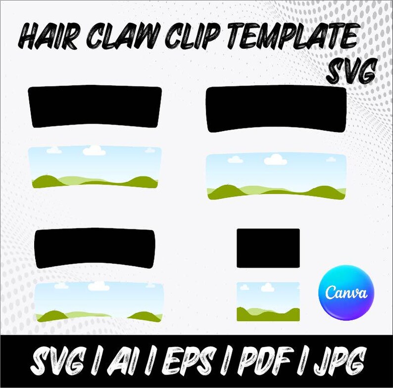 Leather Hair Claw Clip Template: SVG, DXF, PDF (digital Download - Etsy