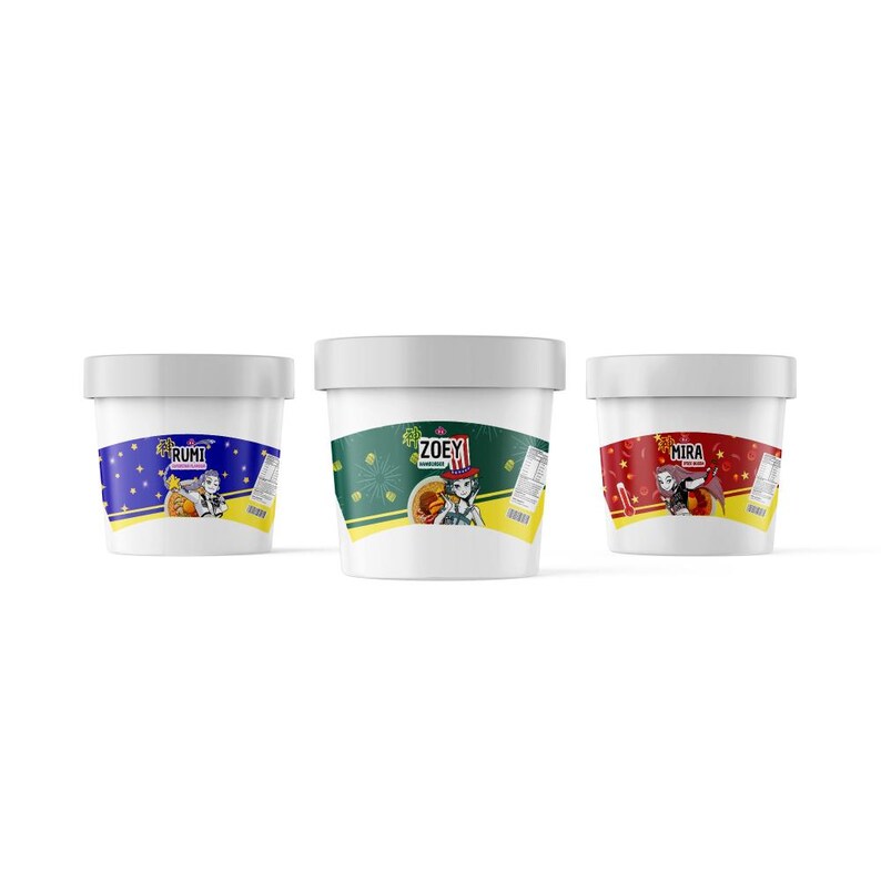 Kpop Demons Hunter Noodle Cup Labels Ramen | Rumi Mira Zoey and Custom ...