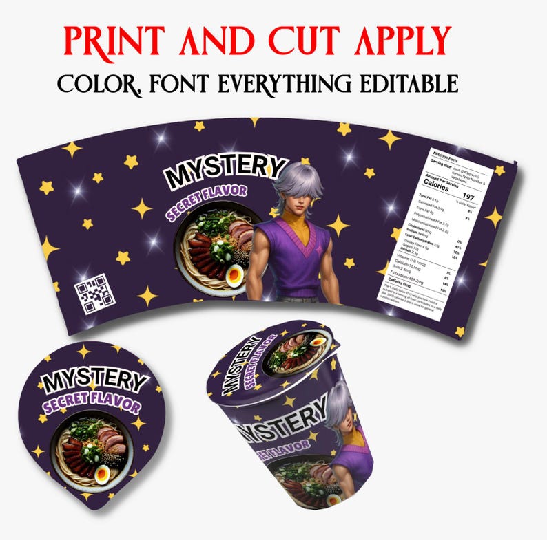 5 K-pop Demon Hunter Cup Noodle Labels Ramen | Saja Boys Printable ...