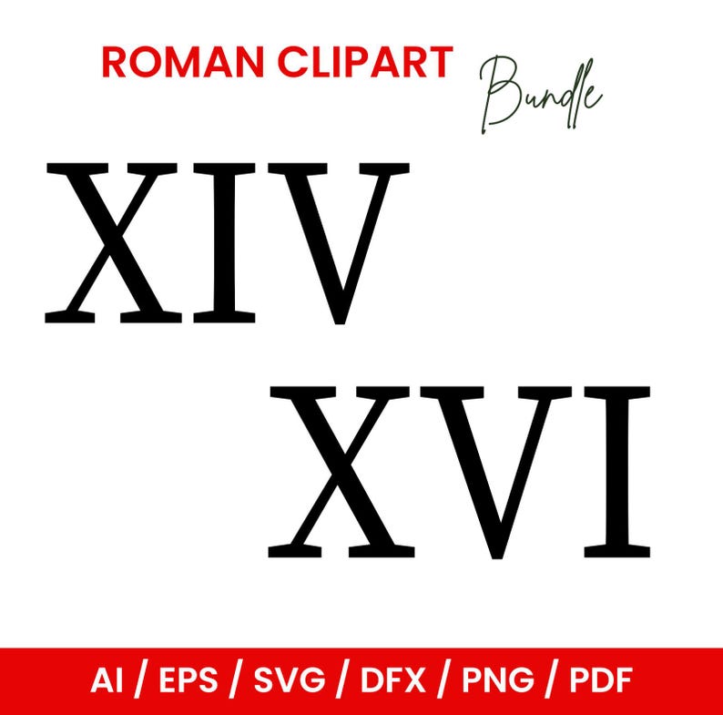 Roman Numeral Clipart: Numbers SVG Cut Files (digital Download) - Etsy