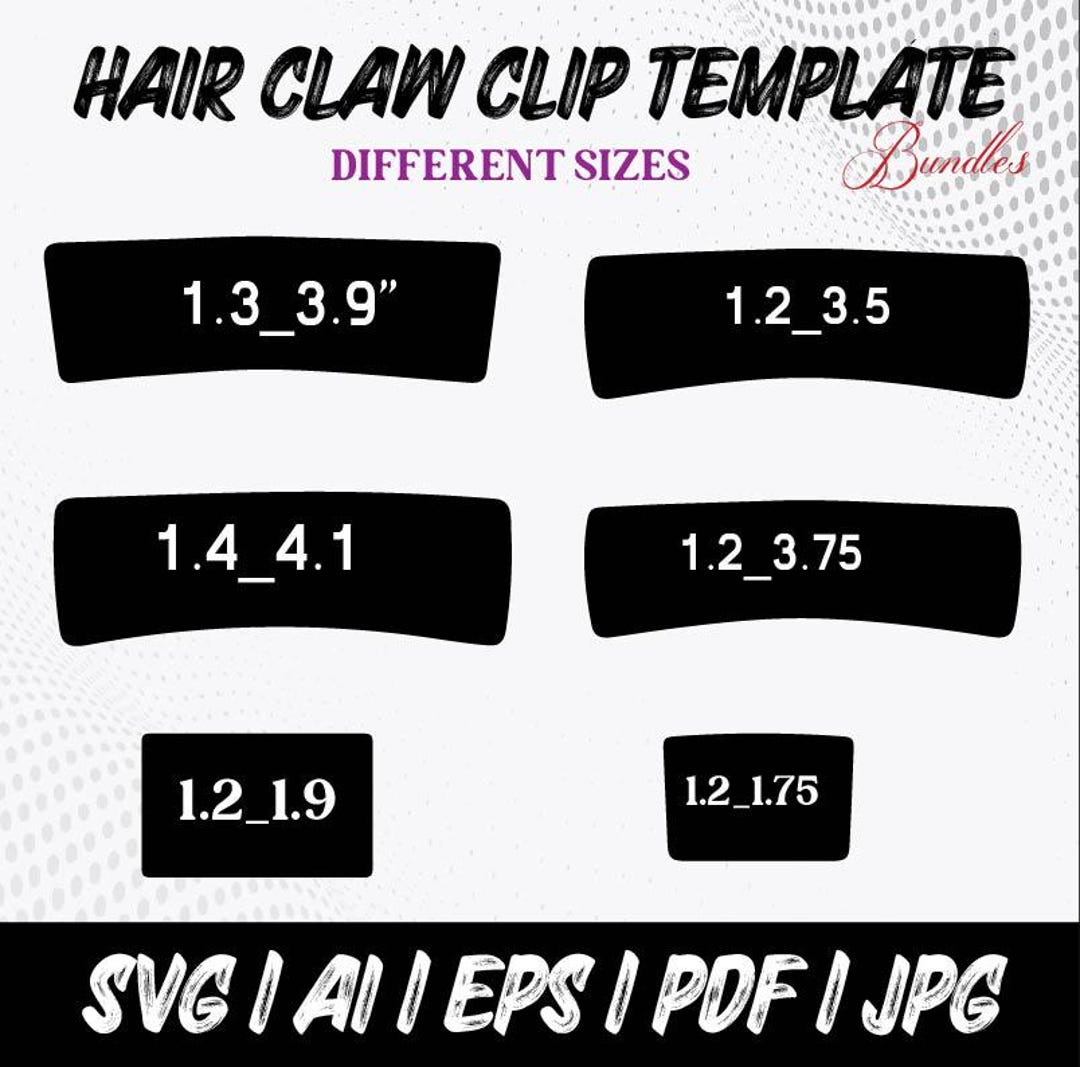 Leather Hair Claw Clip Template: SVG, DXF, PDF (digital Download - Etsy