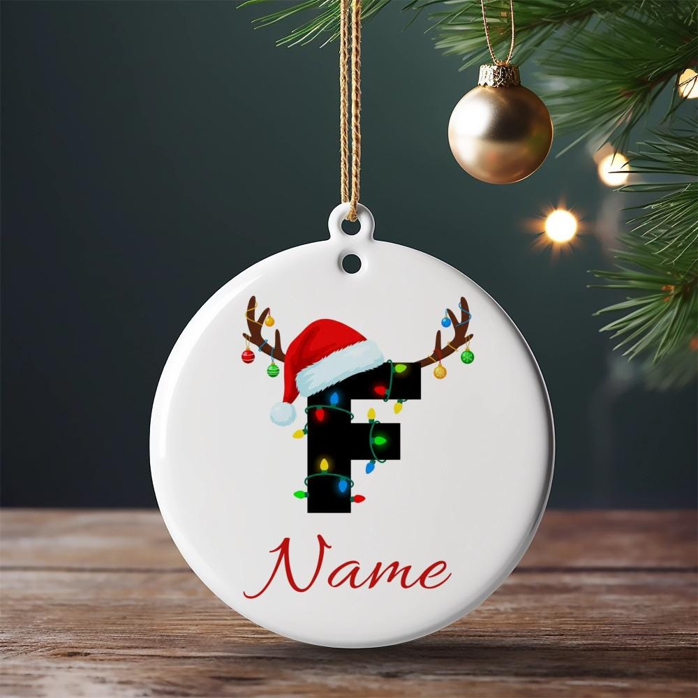 Christmas Alphabet PNG: Santa Initial Ornament, Custom Name (digital ...