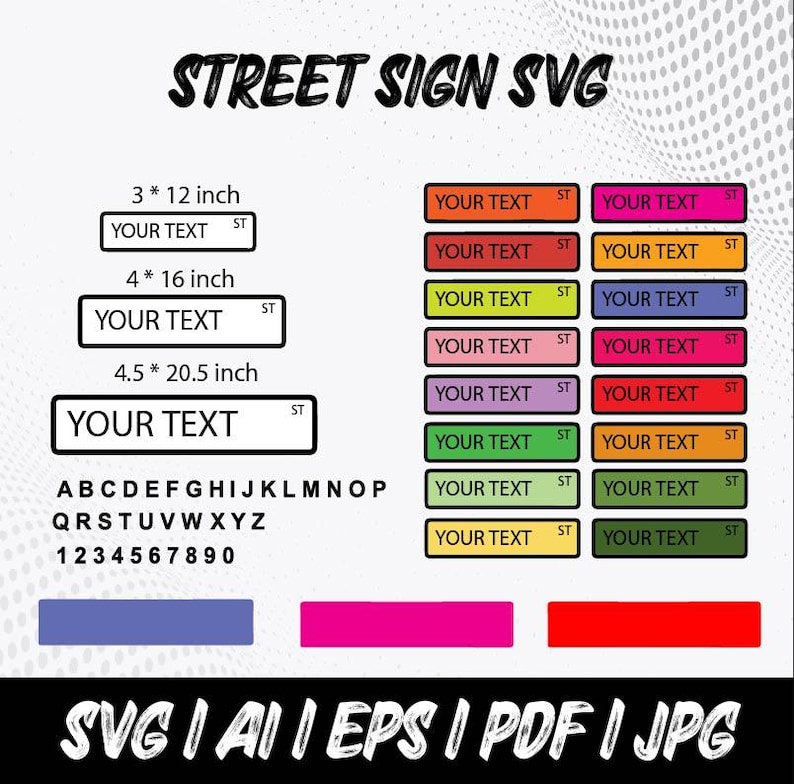 Customizable Street Sign Template, SVG, PNG, PDF (digital Download) - Etsy