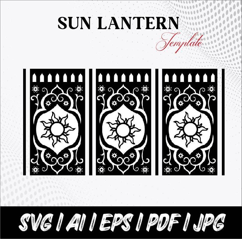 Tangled Sun Lantern SVG Template: DIY Paper Lantern (instant Download ...