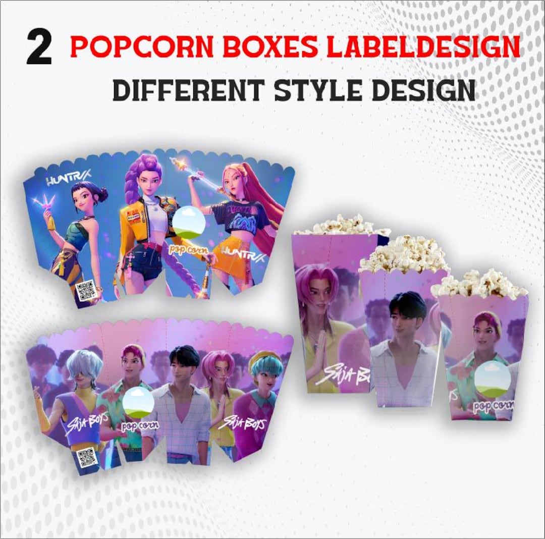 K-pop Demon Hunters Popcorn Boxes | Huntrix Girls & Saja Boys (DIY ...