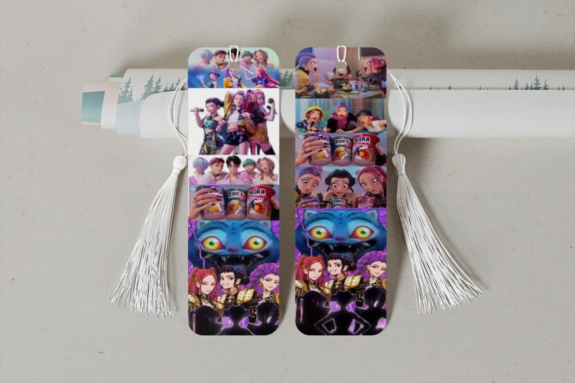 K-pop Demon Hunters Bookmark Printable | Huntrix Girls & SAJA BOYS Fan ...
