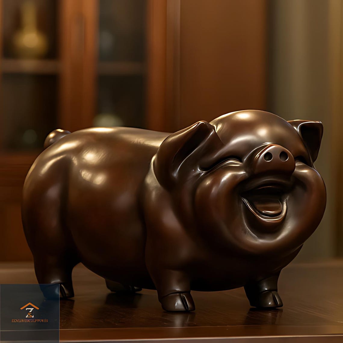 Hand-carved Rosewood Pig Sculpture: Ebony Wood, Feng Shui Home Decor - Etsy