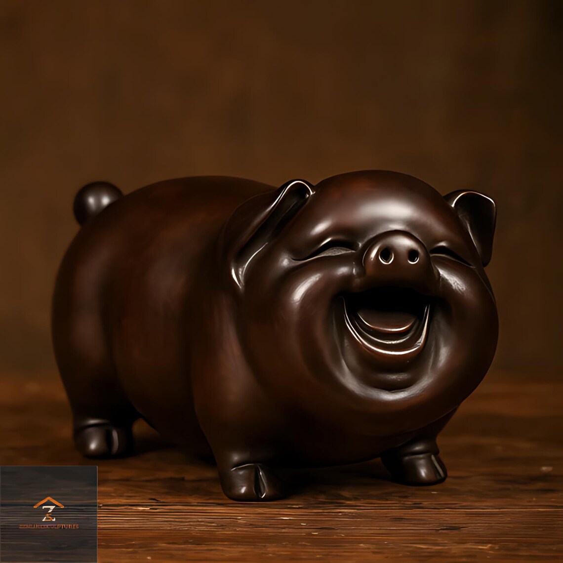 Hand-carved Rosewood Pig Sculpture: Ebony Wood, Feng Shui Home Decor - Etsy