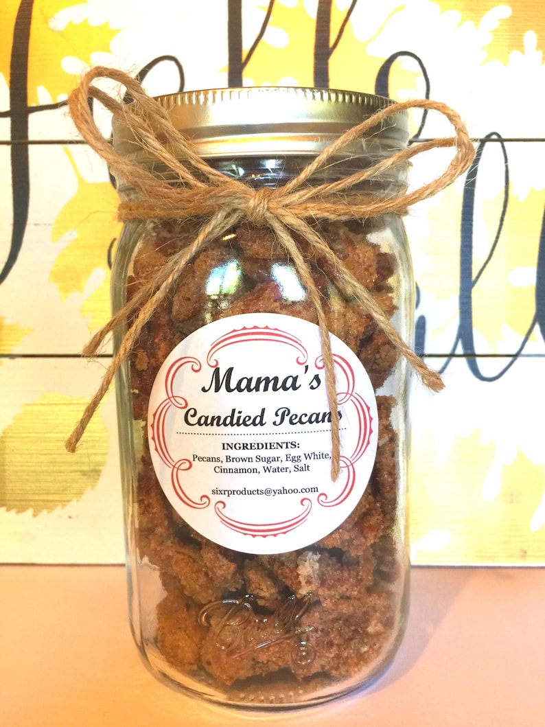Mama's Candied Pecans in Mason Jars- Flavors: Cinnamon, Pumpkin Spice ...