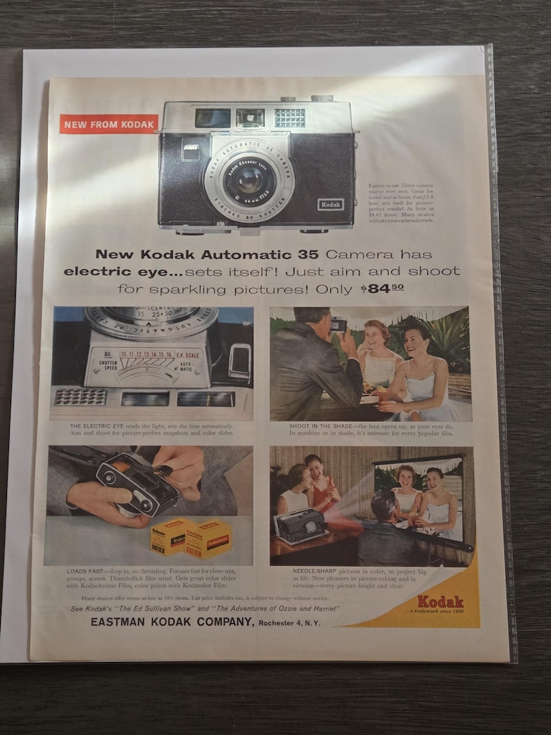 Vintage Kodak Camera and Film Magazine Ad - Etsy