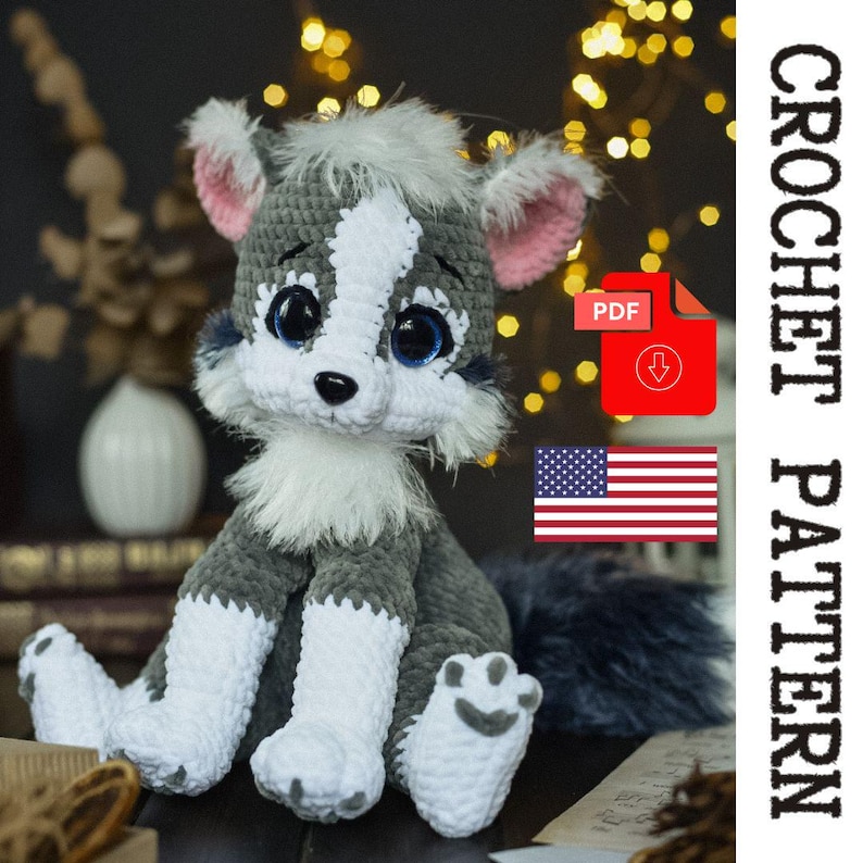 Plush Wolf Cub Crochet Pattern - Printable PDF A Crocheted Toy for ...