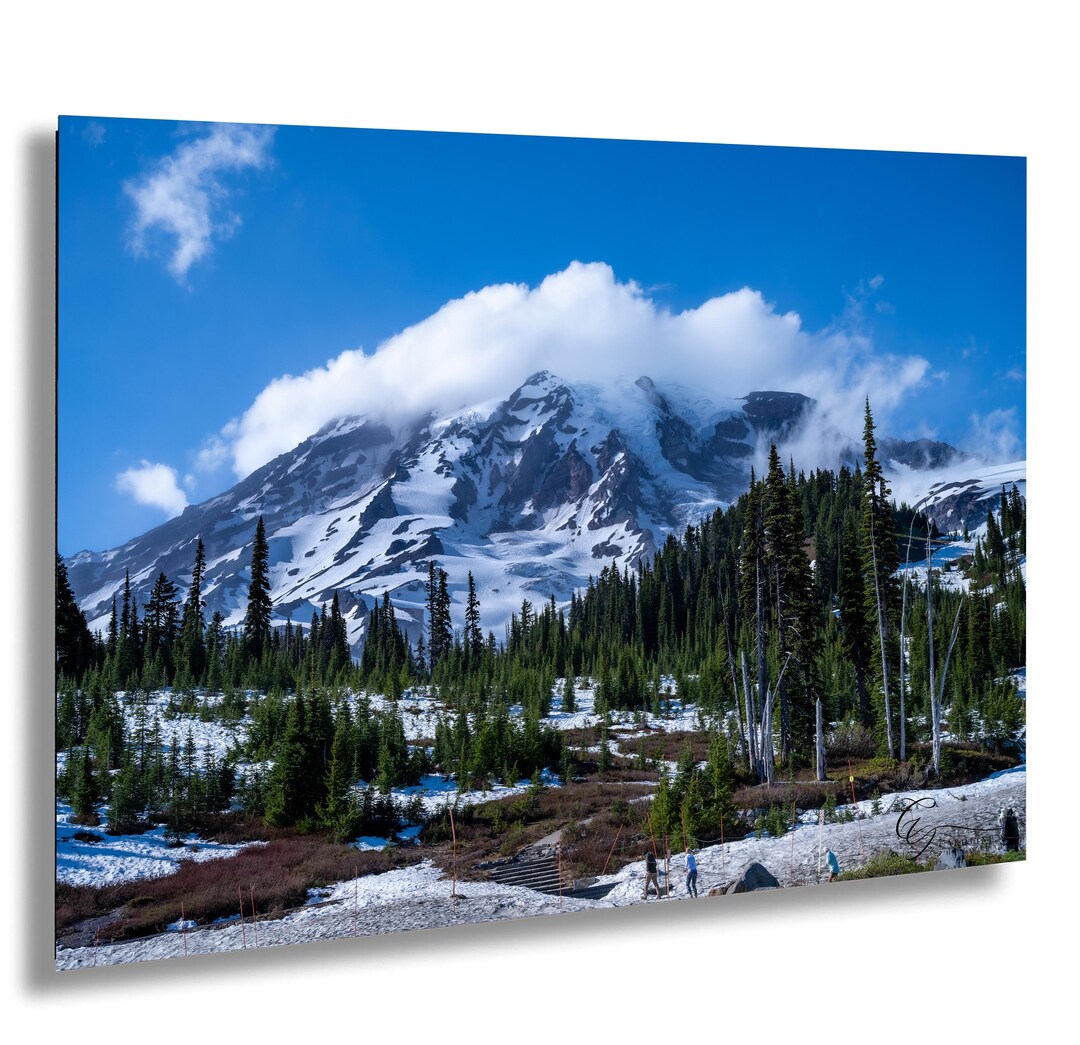 Mount Rainier Wall Art, Snowy Mountain Landscape Photography Print ...