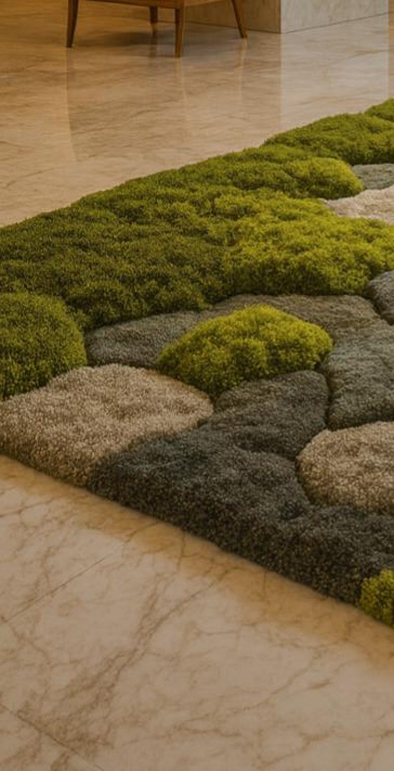Handmade Tufted Moss Rug – 3D Landscape Carpet, Nature Inspired - Etsy