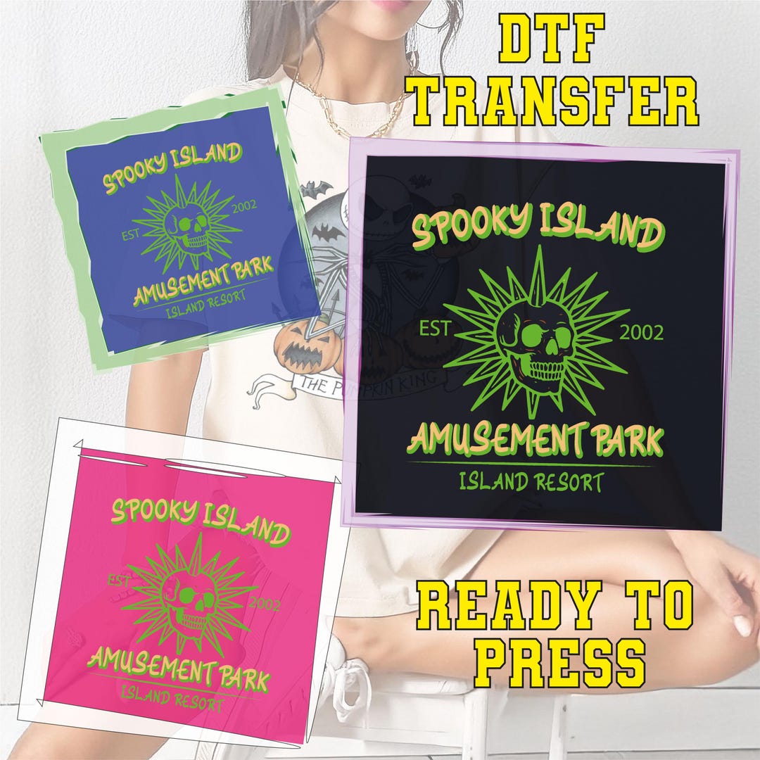 Spooky Island Skull DTF Transfer: Halloween Horror Theme - Etsy