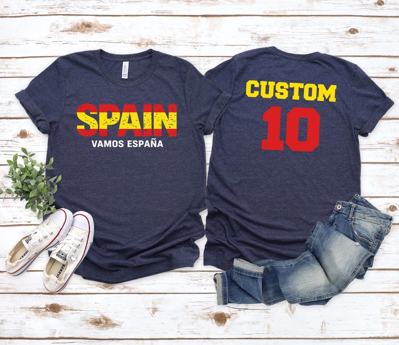 Personalized World Soccer 2026 Fan Shirt: USA Spain Game Day Soccer Tee ...