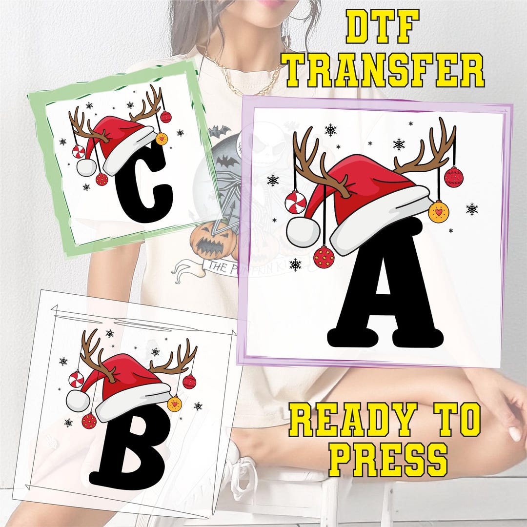 Christmas Alphabet DTF Transfer Bundle: A-Z Letters, Ready to Press - Etsy
