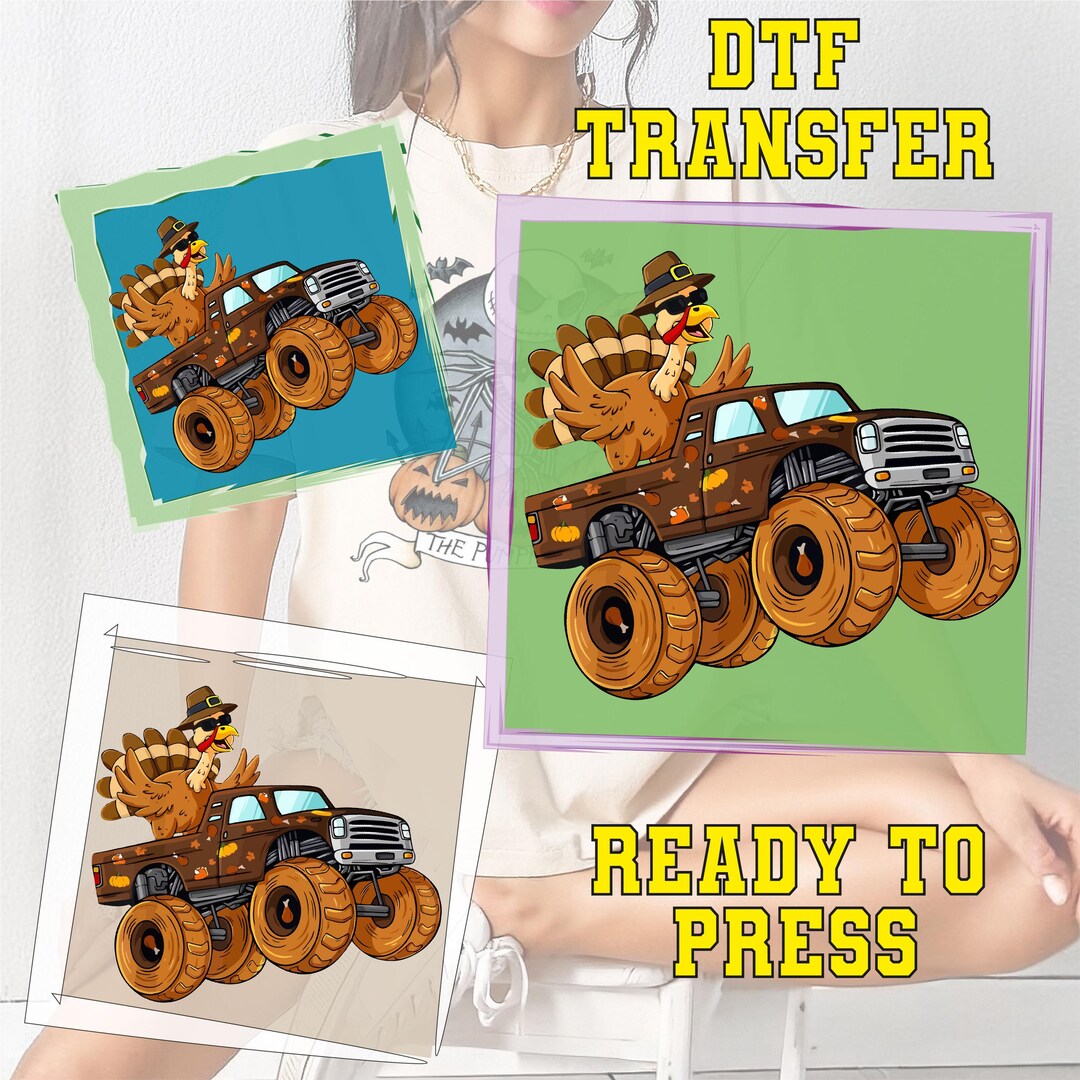 Turkey Monster Truck DTF Transfer: Funny Thanksgiving Fall Design - Etsy