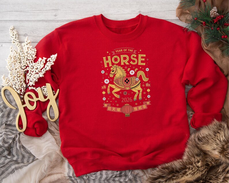 Chinese New Year 2026 Sweatshirt: Lunar New Year Horse - Etsy