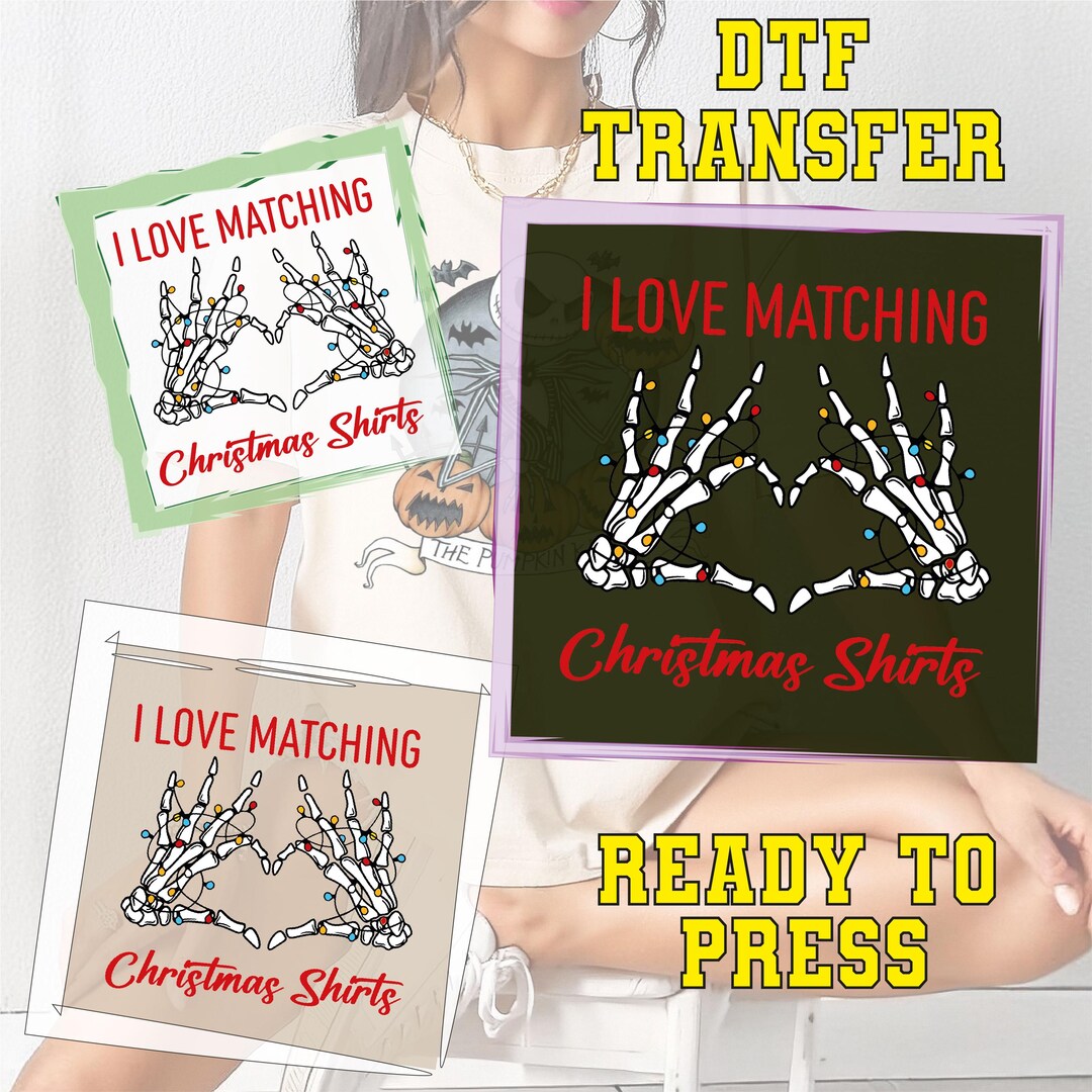 Skeleton Hands Christmas DTF Transfer: Gothic Holiday Print - Etsy