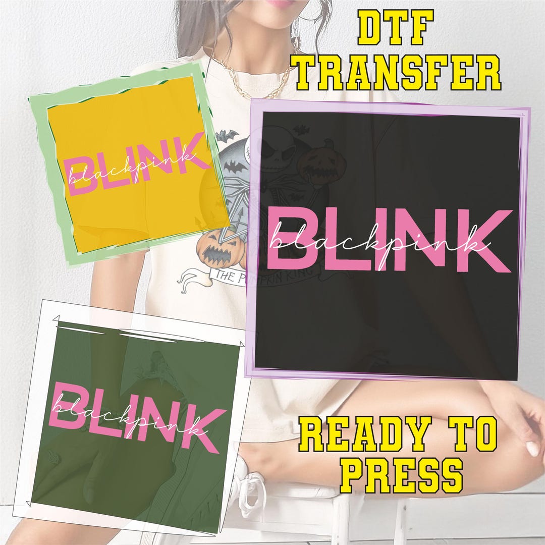 Pink Blink DTF Transfer: Kpop Fan Heat Press Design - Etsy
