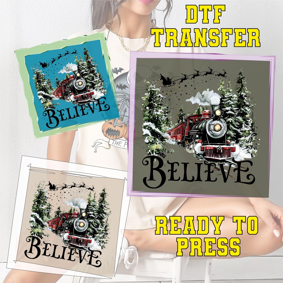 Polar Express Christmas DTF Transfer: Believe Design - Etsy