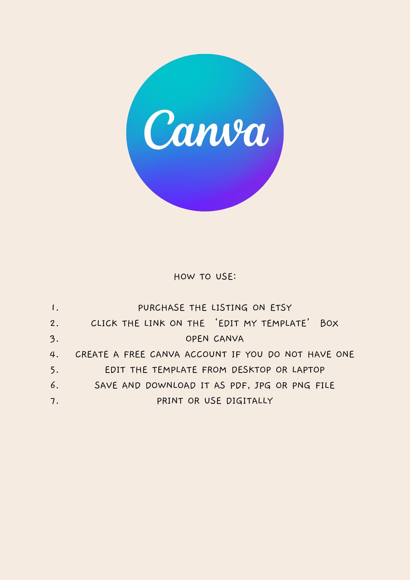 Invoice Template Editable. Instant Download. Canvas Business Template ...