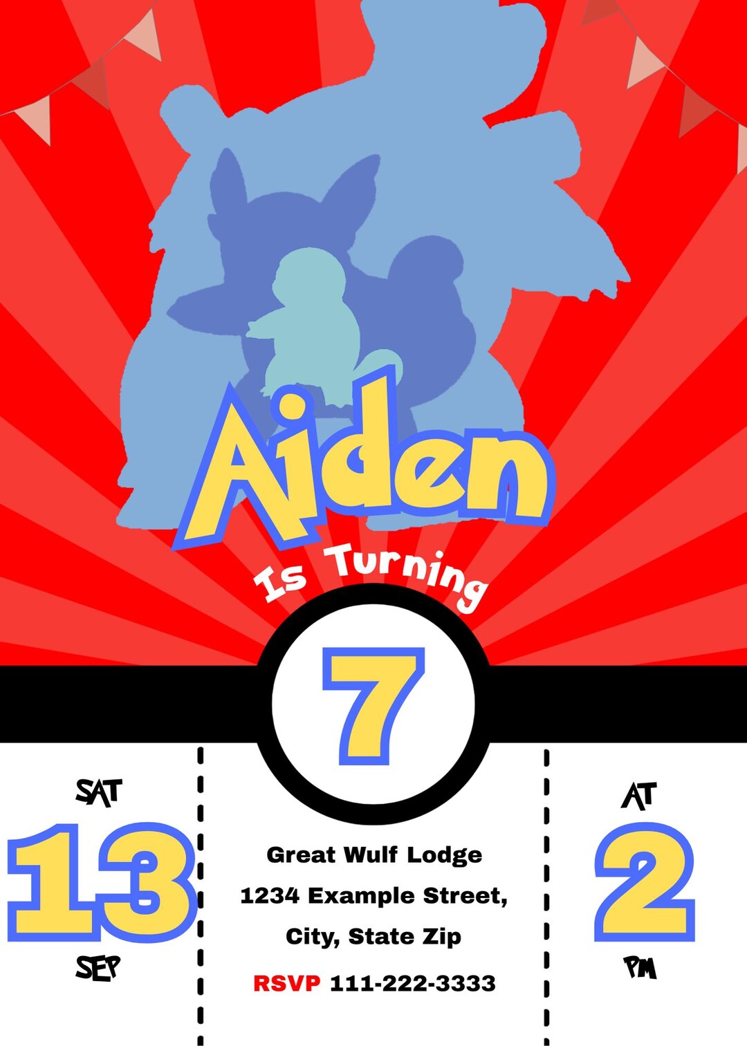 Customizable Digital Pokemon Blastoise Birthday Invitation: Pokemon ...
