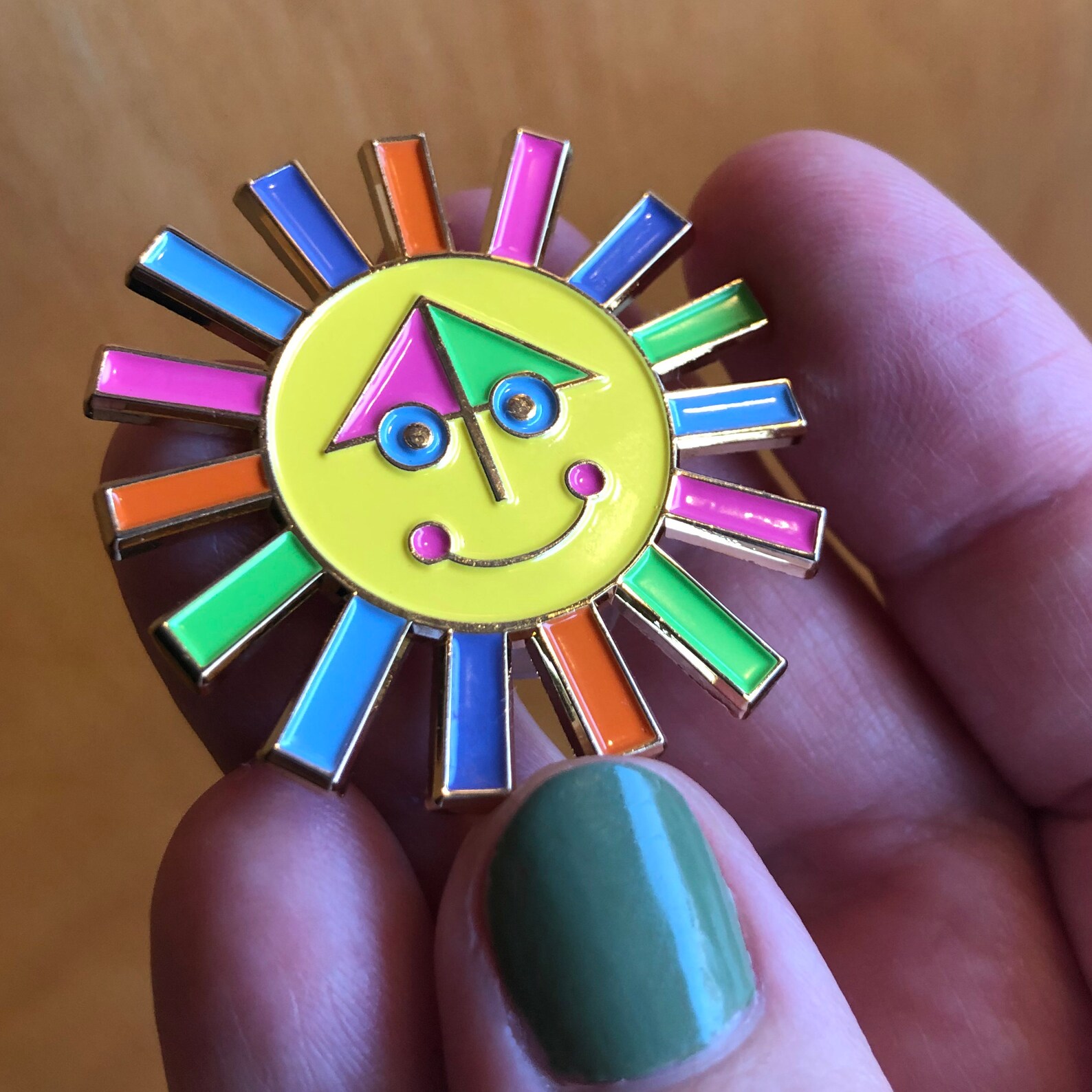 Rainbow Sun Enamel Pin - Etsy