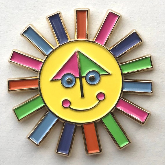 Rainbow Sun Enamel Pin | Etsy